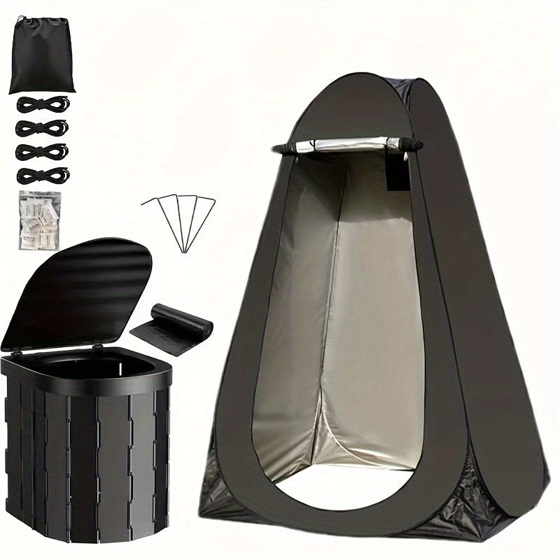 Portable Outdoor Toilet Kit with Privacy Tent