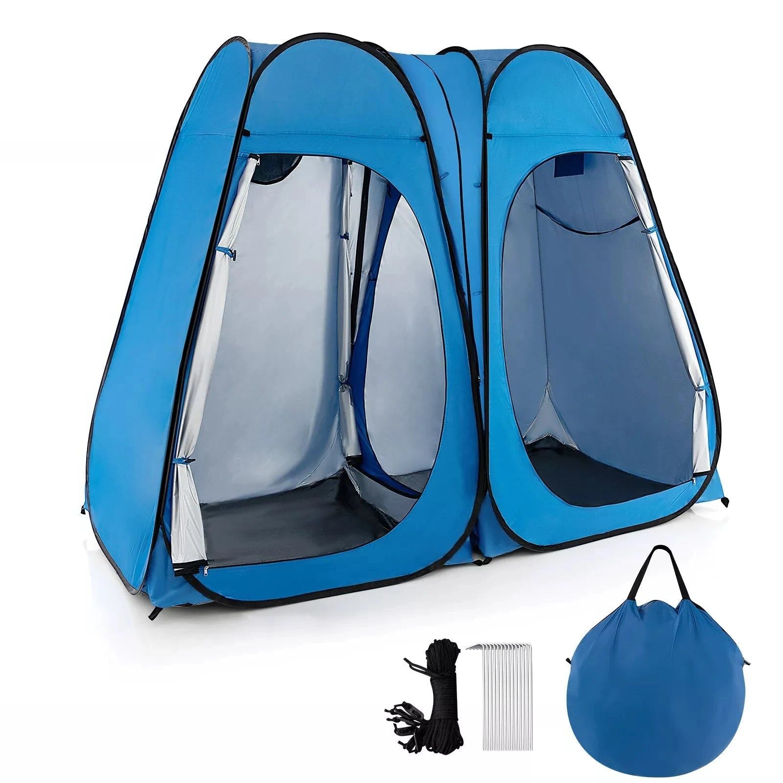 Double Pop-Up Dressing Tent | Portable Shower for Camping or Markets
